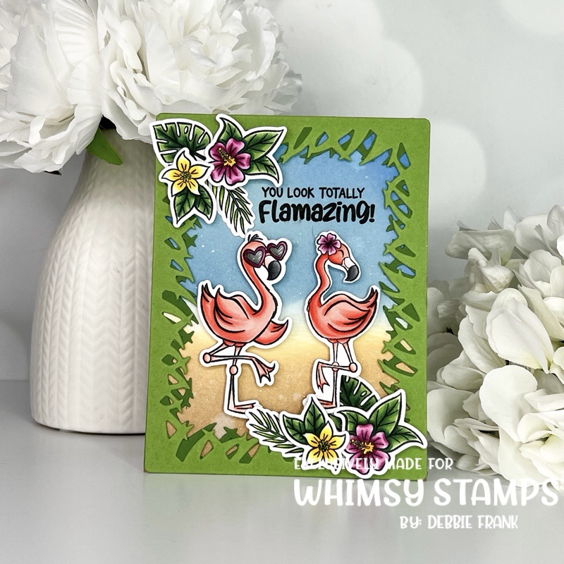 Flamazing Flamingos-Whimsy Stamps/Kit and Clowder Hop